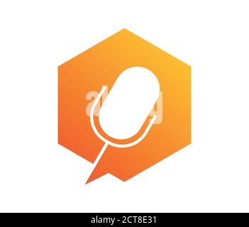 hexagon microphone vector design template illustration Stock Vector ...