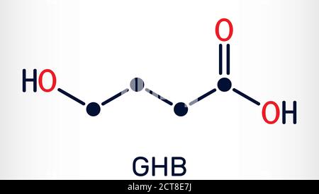 Gamma-hydroxybutyric acid (GHB, oxybate, liquid ecstasy) molecule ...