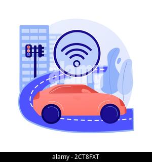 Smart roads construction abstract concept vector illustration Stock ...