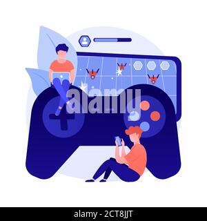 Gaming disorder abstract concept vector illustration Stock Vector Image ...