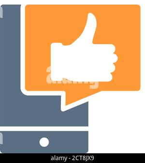 like, thumb, icon, smartphone, phone, hand, up, vector, minimalist ...