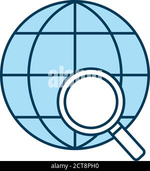 Science global sphere line and fill style icon vector design Stock ...