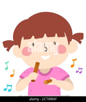 Illustration of a Music Note Playing Claves Stock Photo - Alamy