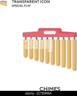 Furin, traditional Japanese wind chime. Transparent glass bell on blue ...