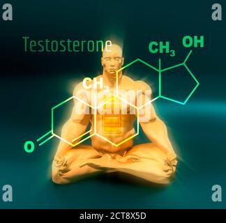 Muscular man meditation Stock Photo - Alamy