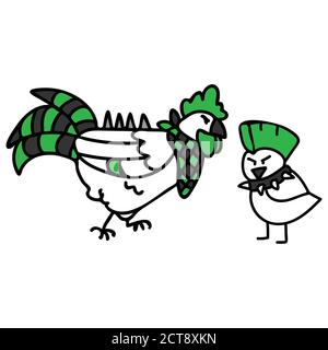 Punk rock chick chicken vector illustration clipart. Simple alternative ...