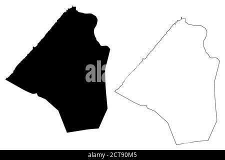 Kenitra City (Kingdom of Morocco, Rabat-Sale-Kenitra Region) map vector ...