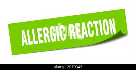 allergic reaction sticker. square isolated peeler sign. label Stock ...
