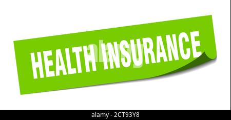 health insurance sticker. square isolated peeler sign. label Stock ...