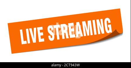 live streaming sticker. square isolated peeler sign. label Stock Vector ...