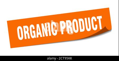 organic product sticker. square isolated peeler sign. label Stock ...