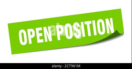 open position sticker. square isolated peeler sign. label Stock Vector ...