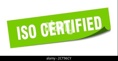 iso certified sticker. square isolated peeler sign. label Stock Vector ...