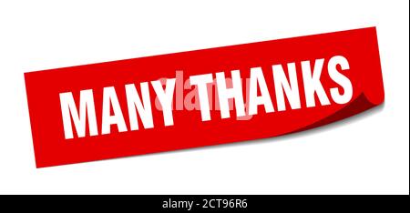 many thanks sticker. square isolated peeler sign. label Stock Vector ...