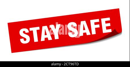 stay safe sticker. square isolated peeler sign. label Stock Vector ...
