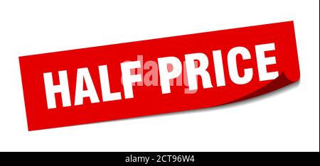 half price sticker. half price square isolated sign. half price label ...