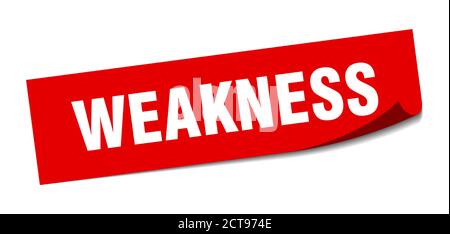 weakness sticker. square isolated peeler sign. label Stock Vector Image ...