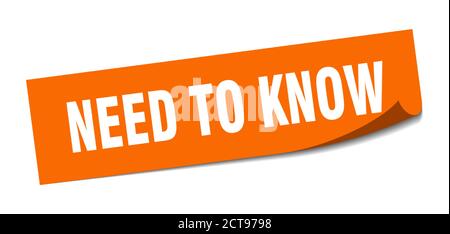 need to know sticker. need to know square isolated sign. need to know ...