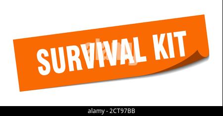 survival kit sticker. survival kit square isolated sign. survival kit ...
