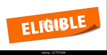 eligible sticker. square isolated peeler sign. label Stock Vector Image ...