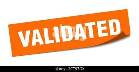 validated sticker. square isolated peeler sign. label Stock Vector ...