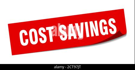 cost savings sticker. square isolated peeler sign. label Stock Vector ...