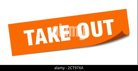 take out sticker. square isolated peeler sign. label Stock Vector Image ...
