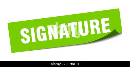 signature sticker. square isolated peeler sign. label Stock Vector ...