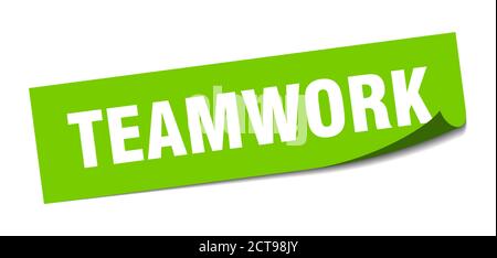 teamwork sticker. square isolated peeler sign. label Stock Vector Image ...