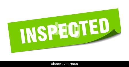 inspected sticker. square isolated peeler sign. label Stock Vector ...