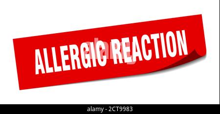 allergic reaction sticker. square isolated peeler sign. label Stock ...