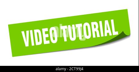 video tutorial sticker. square isolated peeler sign. label Stock Vector ...