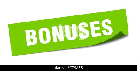 bonuses sticker. square isolated peeler sign. label Stock Vector Image ...
