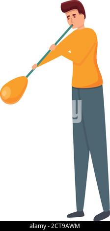 glass blower vector icon isolated on transparent background, glass ...