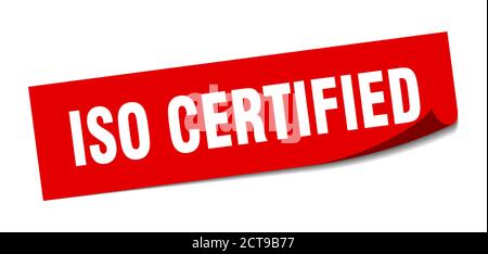 iso certified sticker. square isolated peeler sign. label Stock Vector ...