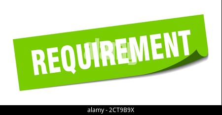 requirement sticker. square isolated peeler sign. label Stock Vector ...