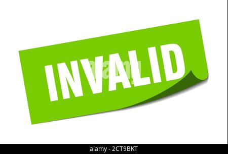 invalid sticker. square isolated peeler sign. label Stock Vector Image ...