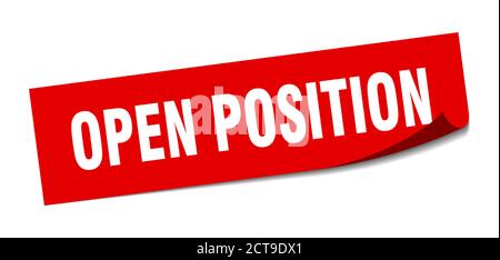open position sticker. square isolated peeler sign. label Stock Vector ...