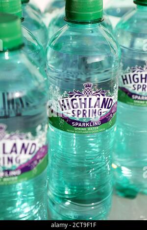 Plastic bottles of Highland Spring bottled water Stock Photo - Alamy
