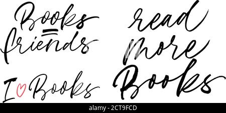 Books lettering quotes. Reading hand drawn lettering, motivation ...