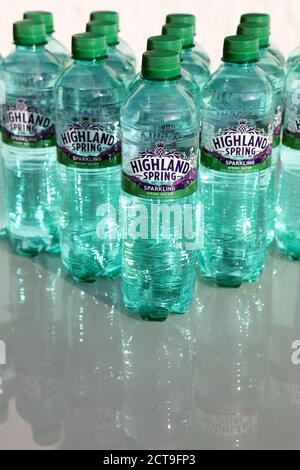 Plastic bottles of Highland Spring bottled water Stock Photo - Alamy
