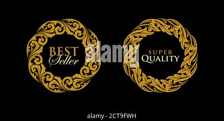 Elegant royal gold circle pattern on a coloured background ...