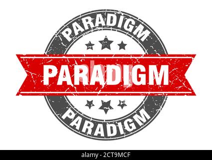 paradigm sign. round ribbon label set. Stamp Stock Vector Image & Art ...