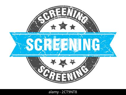 screening round stamp with ribbon. sign. label Stock Vector Image & Art ...