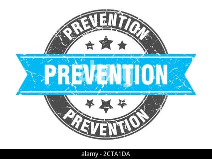 prevention round stamp with ribbon. sign. label Stock Vector Image ...