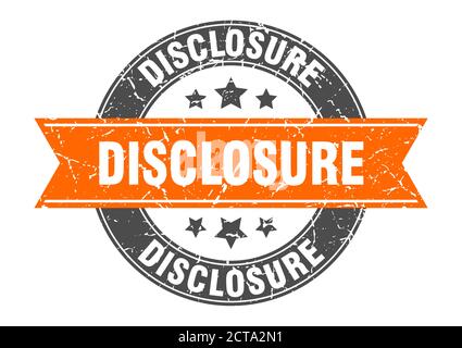 disclosure stamp. disclosure round sign. label on transparent ...