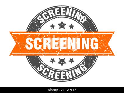 screening round stamp with ribbon. sign. label Stock Vector Image & Art ...