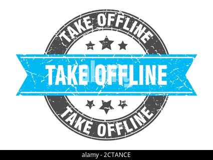 offline sign. round ribbon label set. Stamp Stock Vector Image & Art ...