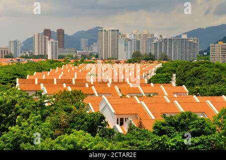 Aerial perspective of building HDB housing estate at Bukit Panjang area ...