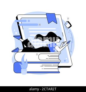 Reading comprehension isolated cartoon vector illustration. Student ...